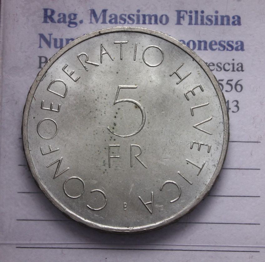 NL* SVIZZERA HELVETIA 5 Franchi ARGENTO 1963 B Centenario CROCE ROSSA ...