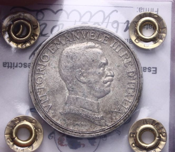 NL* VEIII 2 LIRE ARGENTO QUADRIGA BRIOSA 1917 SPL QFDC Perizia Filisin ...