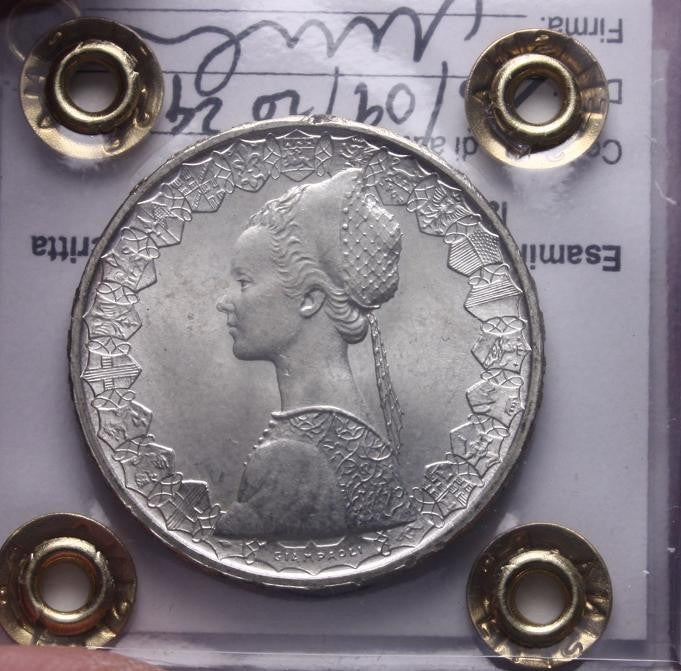 NL* ITALIA 500 Lire Argento 3 Caravelle 1964 FIOR DI CONIO FDC Perizia ...