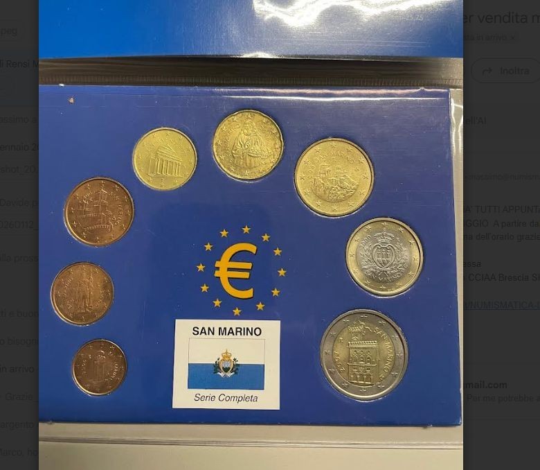 NL* SAN MARINO Serie completa anni misti 8 VALORI IN EURO FDC come fot ...